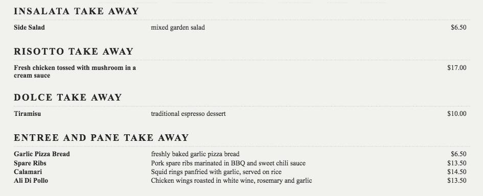 Menu at Il Piccolo Italian Pizzeria & Take-away, Auckland, 66 Waimarie St