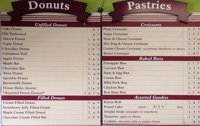 Carta de Grand Mission Donuts & Bakery, San Francisco