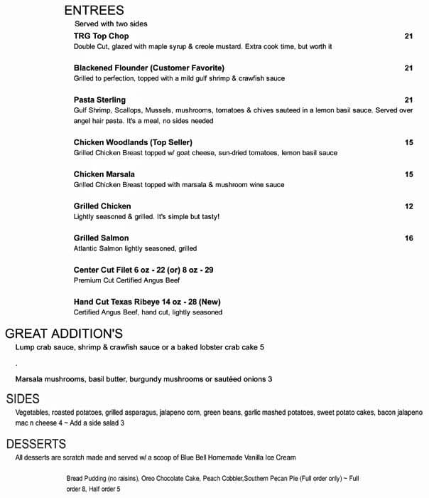 Menu at The Republic Grille - The Woodlands, The Woodlands, W Panther ...