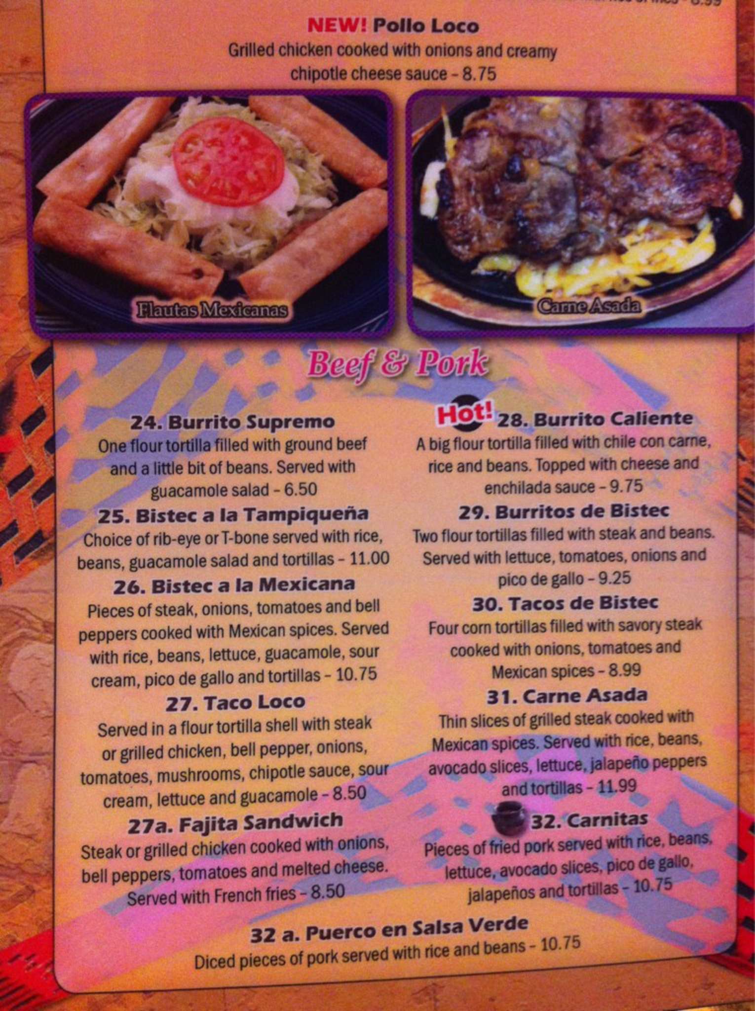 Menu at San Marcos Mexican Grill restaurant, Marianna, Westside Plaza