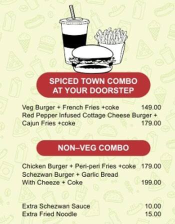 Menu at Spice town, Mumbai