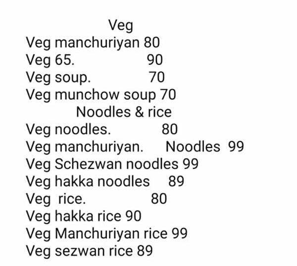 Menu of Anna Fast Food, Mundhwa, Pune