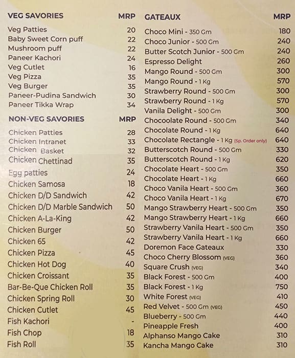Menu of Taste N Bite, Hindmotor, Kolkata