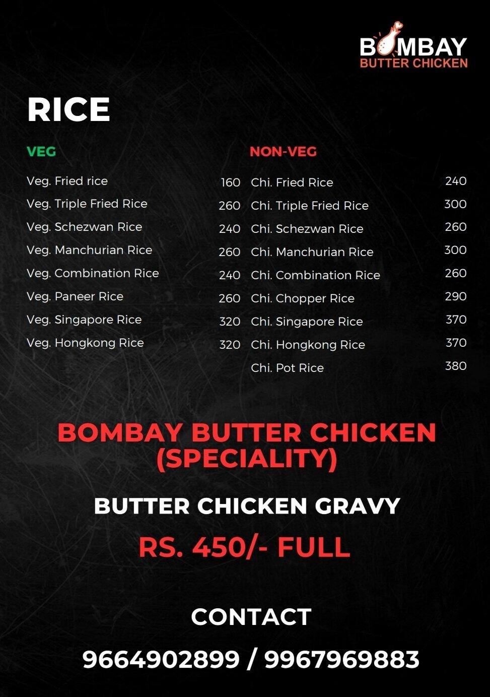 Menu of Bombay Butter Chicken, Mahakali, Mumbai