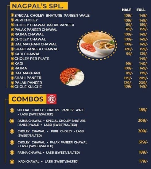 Menu of Nagpal's Chole Bhature, Ramdaspeth, Nagpur