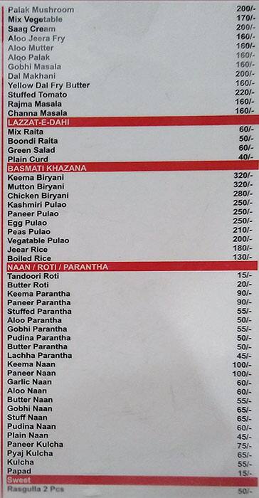 Menu at New Janta Restaurant, New Delhi, C-22
