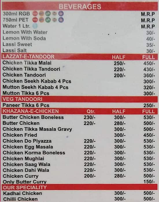Menu at New Janta Restaurant, New Delhi, C-22