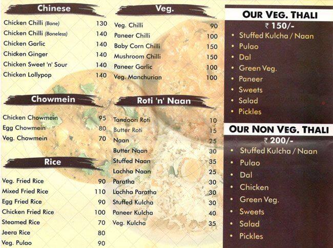 Menu at Shaam-e-Awadh, Patna, 32