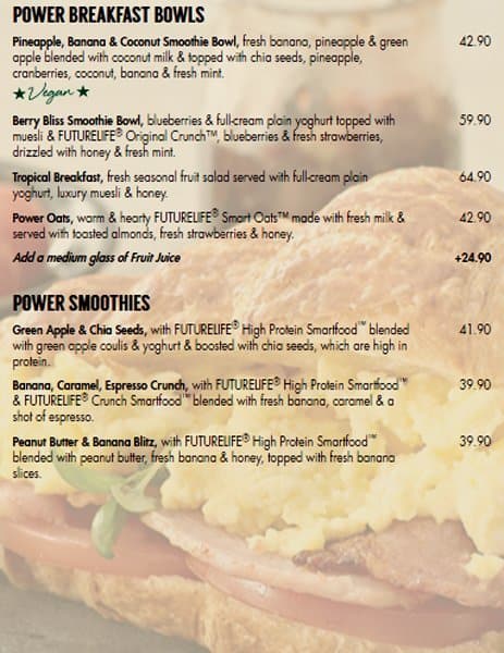 Menu at Mugg & Bean Mall of The South cafe, Johannesburg South