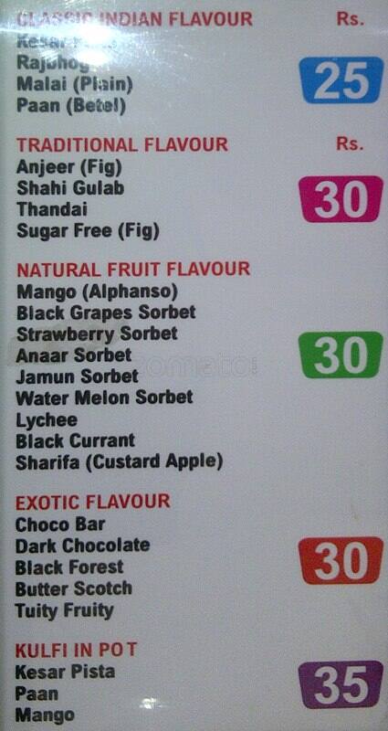 Kings Kulfi Menu, Menu for Kings Kulfi, Sector 15, Faridabad - Zomato