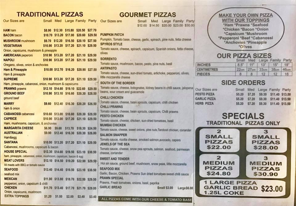 Menu at Lalor Park Pizza pizzeria, Lalor Park