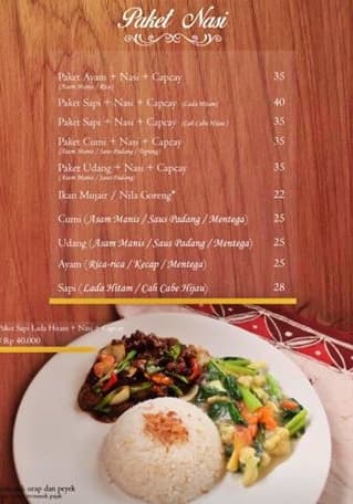 Menu at Rumah Jawa Jorr restaurant, Bekasi Regency