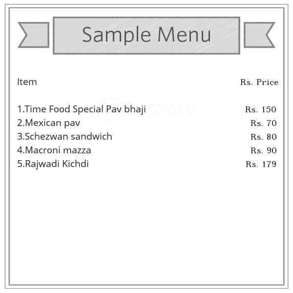 Night Time Food Menu, Menu for Night Time Food, Prahlad Nagar ...