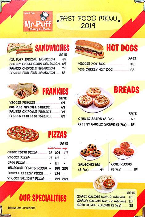 Mr. Puff Menu, Menu for Mr. Puff, Makarpura, Vadodara - Zomato