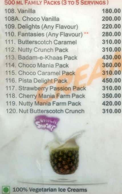 Menu at Creamy Inn, Chennai