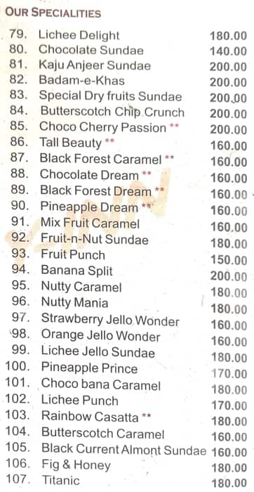 Menu of Creamy Inn, Anna Nagar East, Chennai