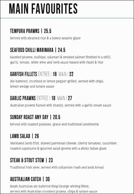 Menu at The Shed Marion pub & bar, Mitchell Park