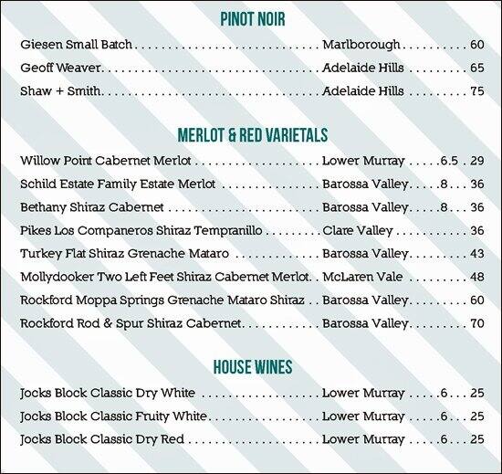 Menu at The Shed Marion pub & bar, Mitchell Park