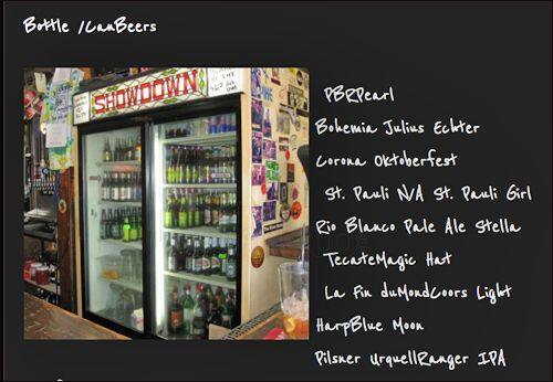 Menu at Showdown pub & bar, San Marcos