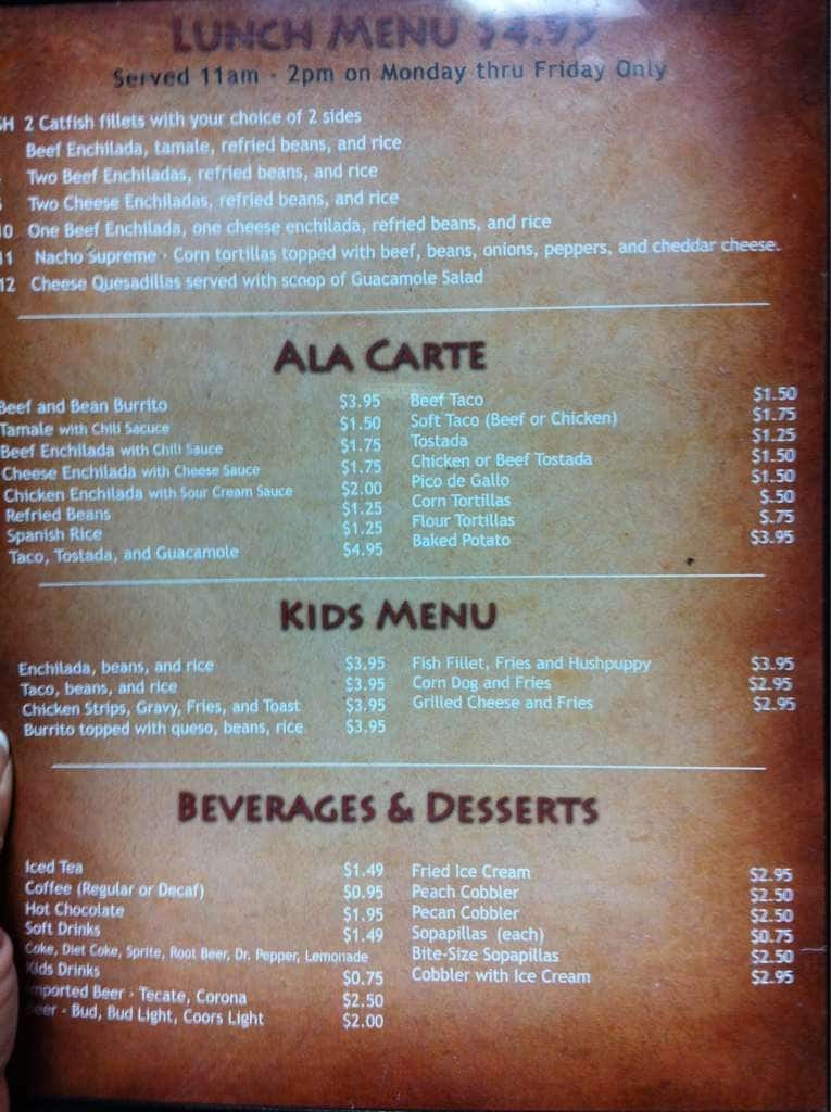 Menu at La Grande restaurant, Madill, N 1st St