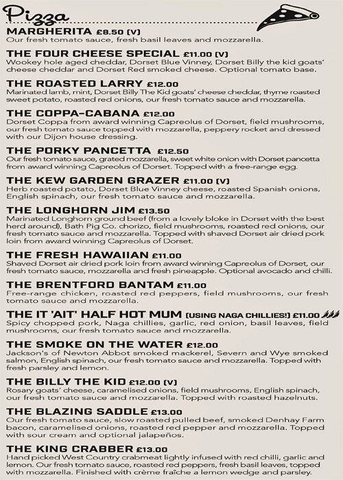 Menu at The Stable restaurant, Brentford, 12