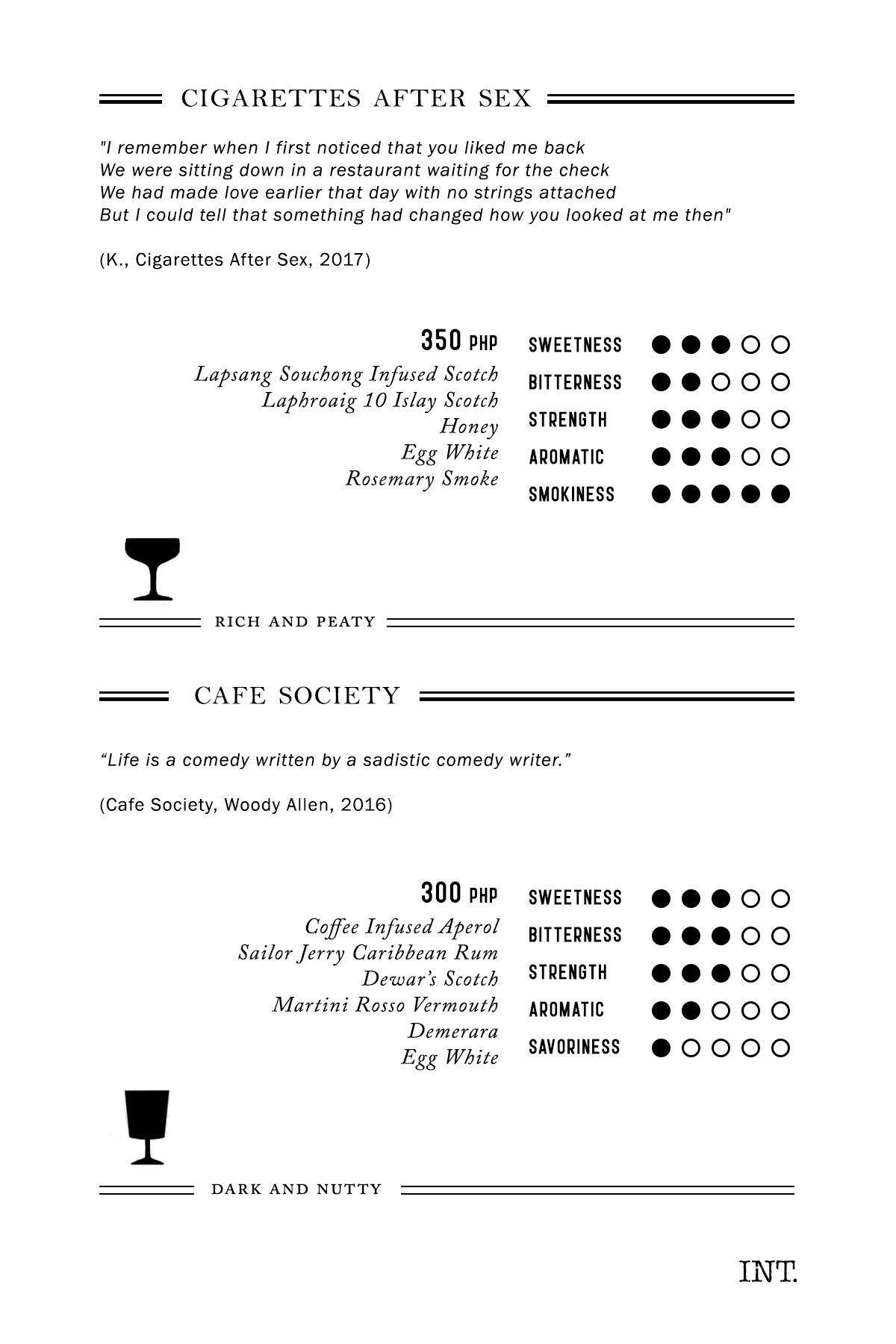 Menu at INT. pub & bar, Quezon City