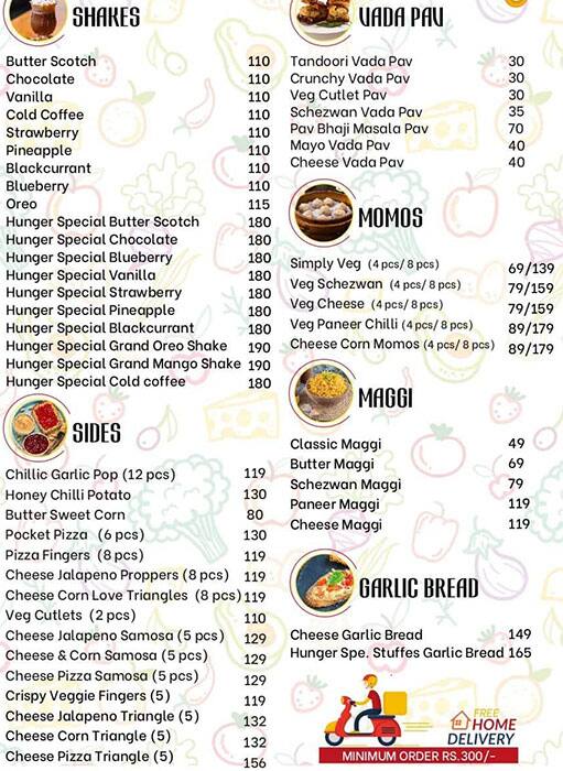 Menu of Hunger Hackers - Swami Samarth Foodie Point, Kalyan, Thane
