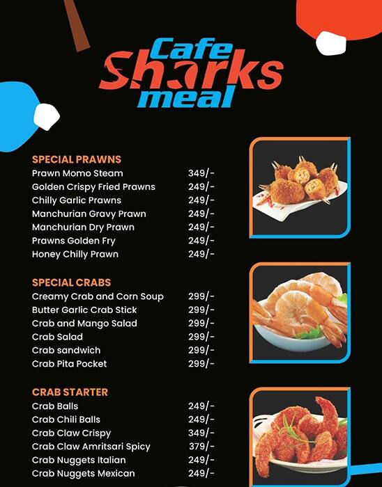 Menu of Cafe Sharks Meal, Undri, Pune