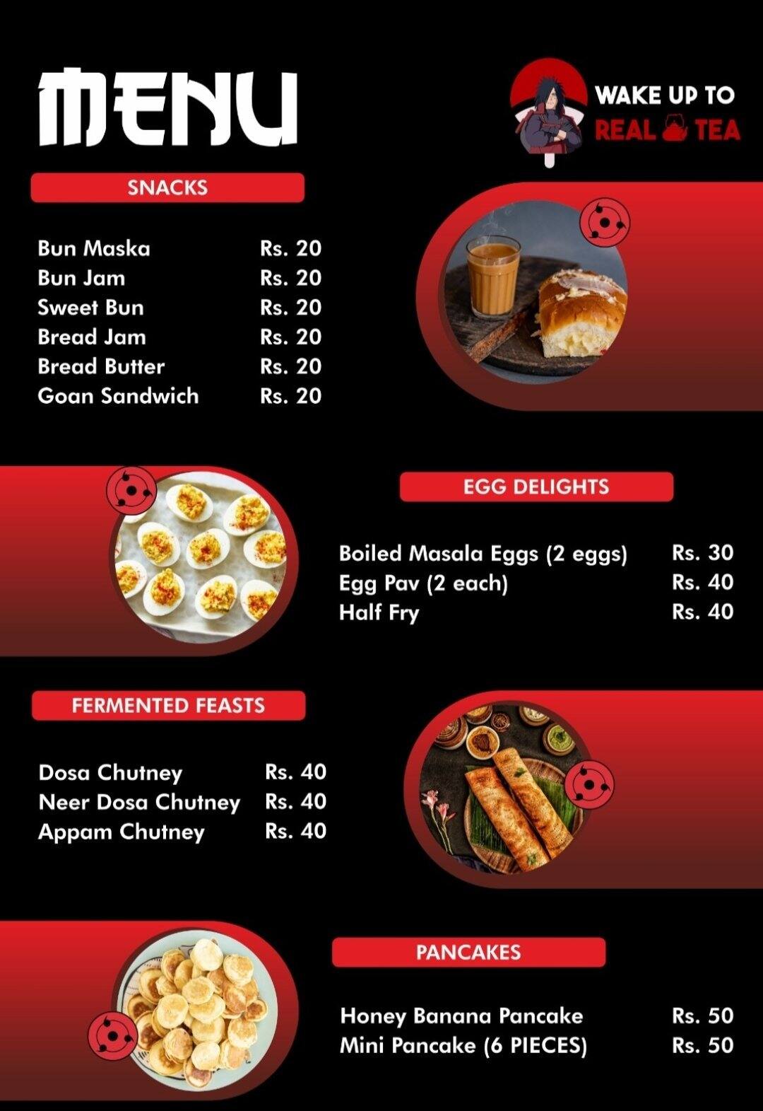 Menu of Wake up to Realtea, Kalyan, Thane