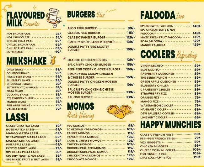 Menu of Le Pure Cafe, Purasavakkam, Chennai