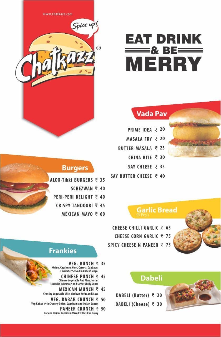 Chatkazz Menu, Menu for Chatkazz, Karelibaug, Vadodara - Zomato