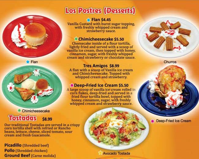 Menu at Los Potrillos Mexican Restaurant, Camas