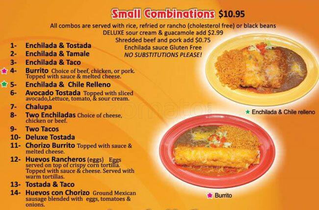 Menu at Los Potrillos Mexican Restaurant, Camas