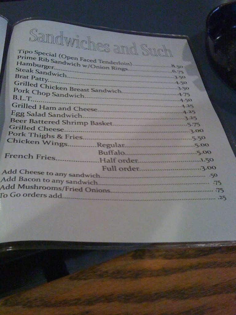 Menu at Superior Bar And Grill, Sheboygan