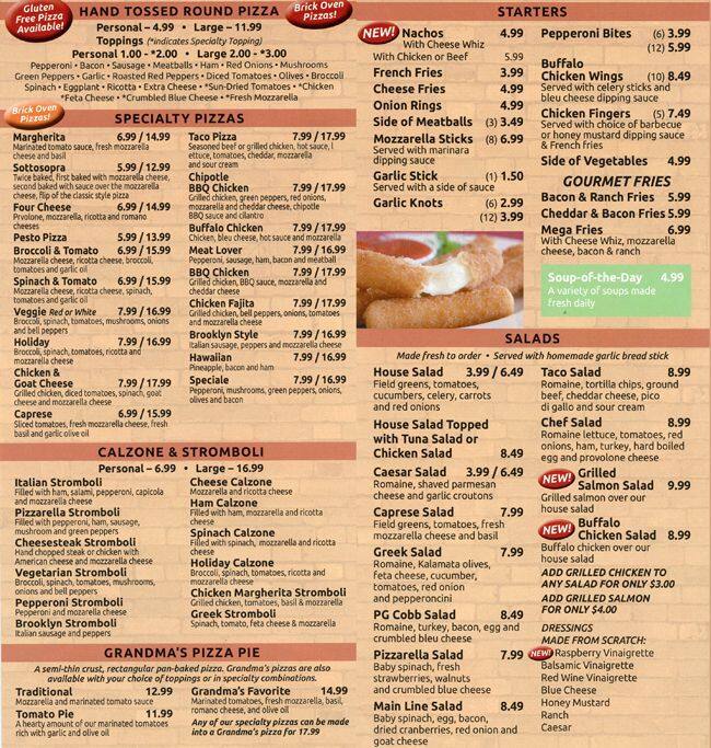 Pizzarella Grille Menu, Menu for Pizzarella Grille, Wayne, Delaware ...