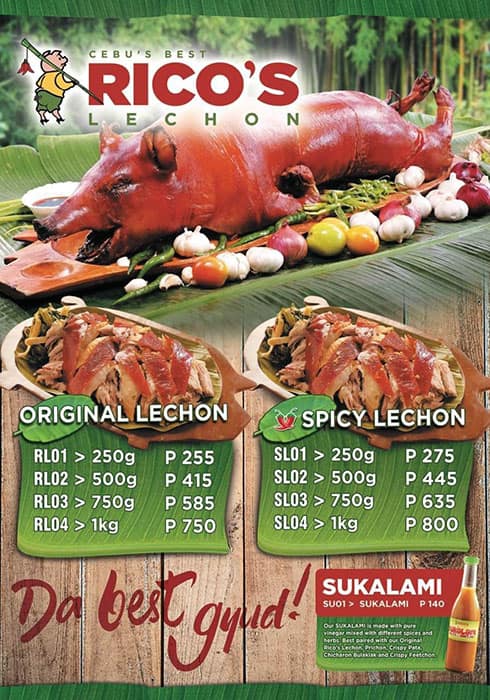Rico's Lechon Menu, Menu for Rico's Lechon, Ibo, Lapu-Lapu City ...