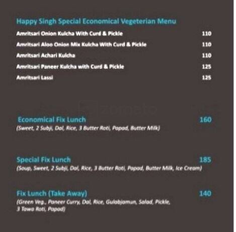 Menu at Happy Singh Restaurant Banquet Catering, Ahmedabad