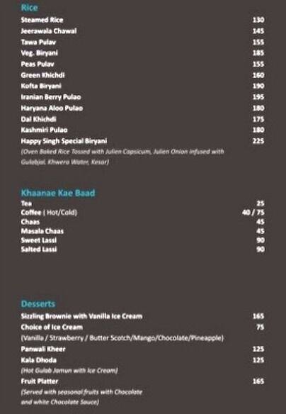 Menu at Happy Singh Restaurant Banquet Catering, Ahmedabad
