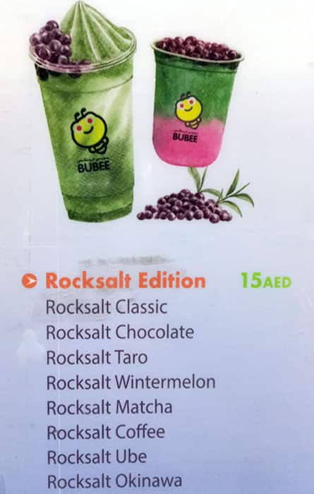 Menu at Bubee Drinks Cafe, Dubai, Razooki Building - Al NahdaAl