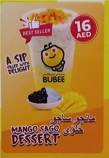 Menu of Bubee Drinks Cafe, Mankhool, Dubai