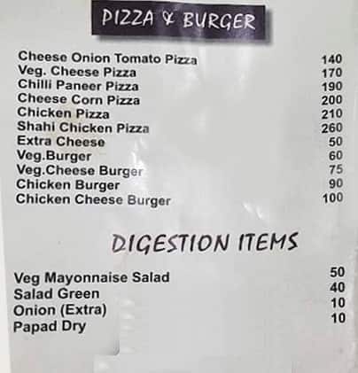 Menu of Zyka Restaurant - Parade Wala, Jajmau, Kanpur