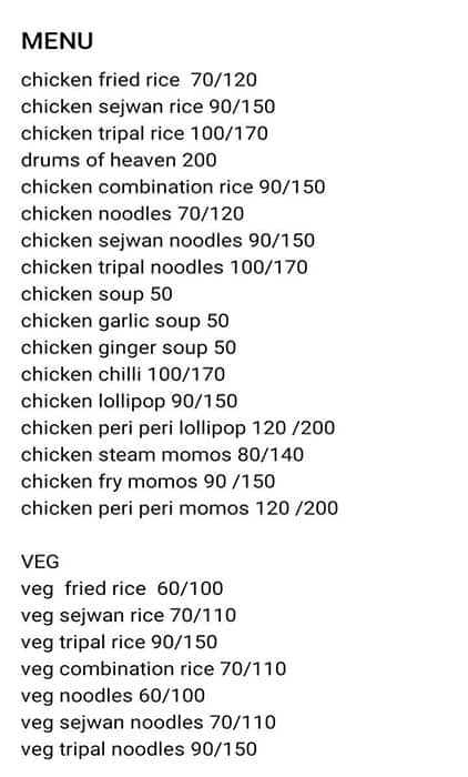 Menu of Mimi Chinese And Momos Restro, Kamothe, Navi Mumbai