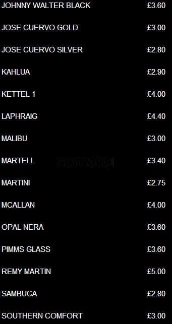 Menu at The Three Stags pub & bar, London, 67-69 Kennington Rd