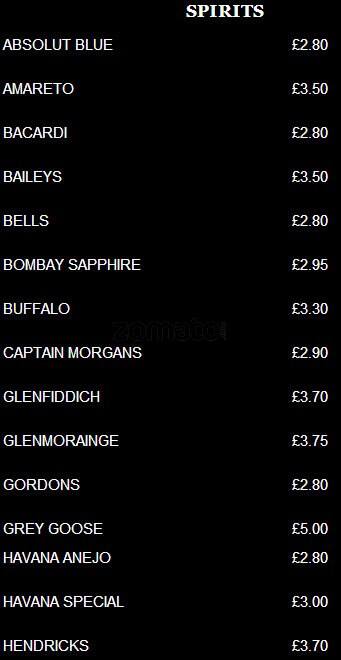 Menu at The Three Stags pub & bar, London, 67-69 Kennington Rd