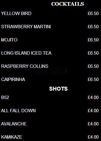 Menu at The Three Stags pub & bar, London, 67-69 Kennington Rd