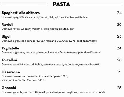 Menu at Nolio Restaurant, Kraków