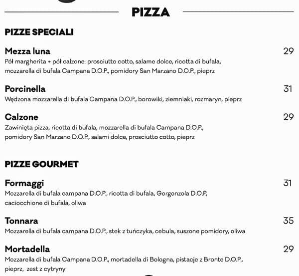 Menu at Nolio Restaurant, Kraków