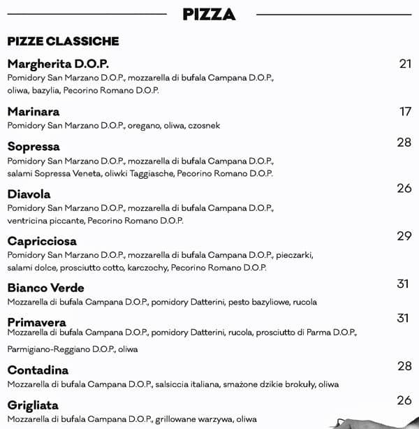 Menu at Nolio Restaurant, Kraków