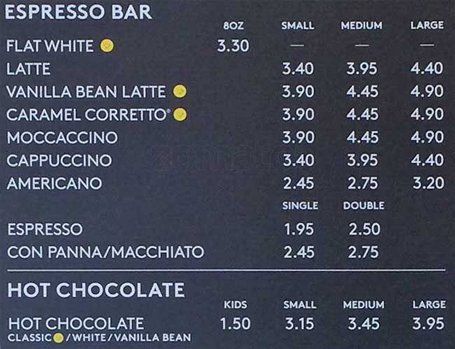 Menu au Second Cup Coffee Co. featuring Pinkberry Frozen Yogurt café ...