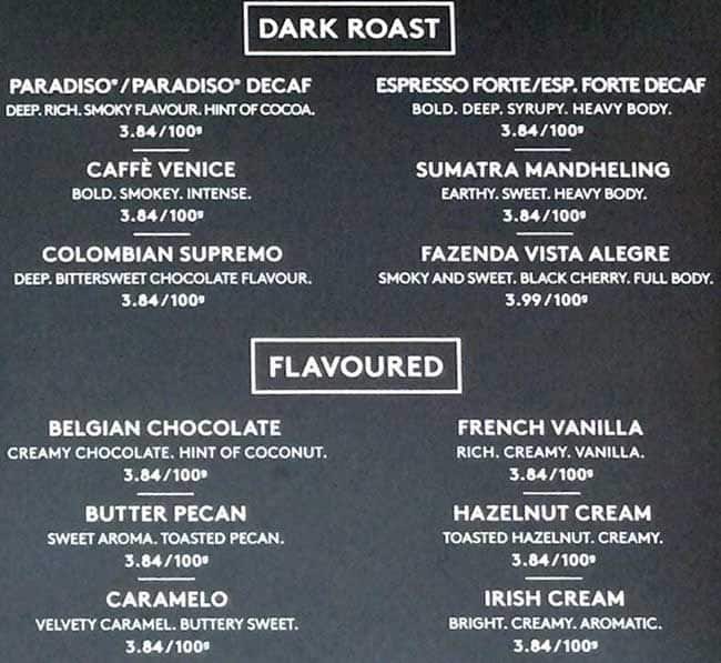 Menu au Second Cup Coffee Co. featuring Pinkberry Frozen Yogurt café ...